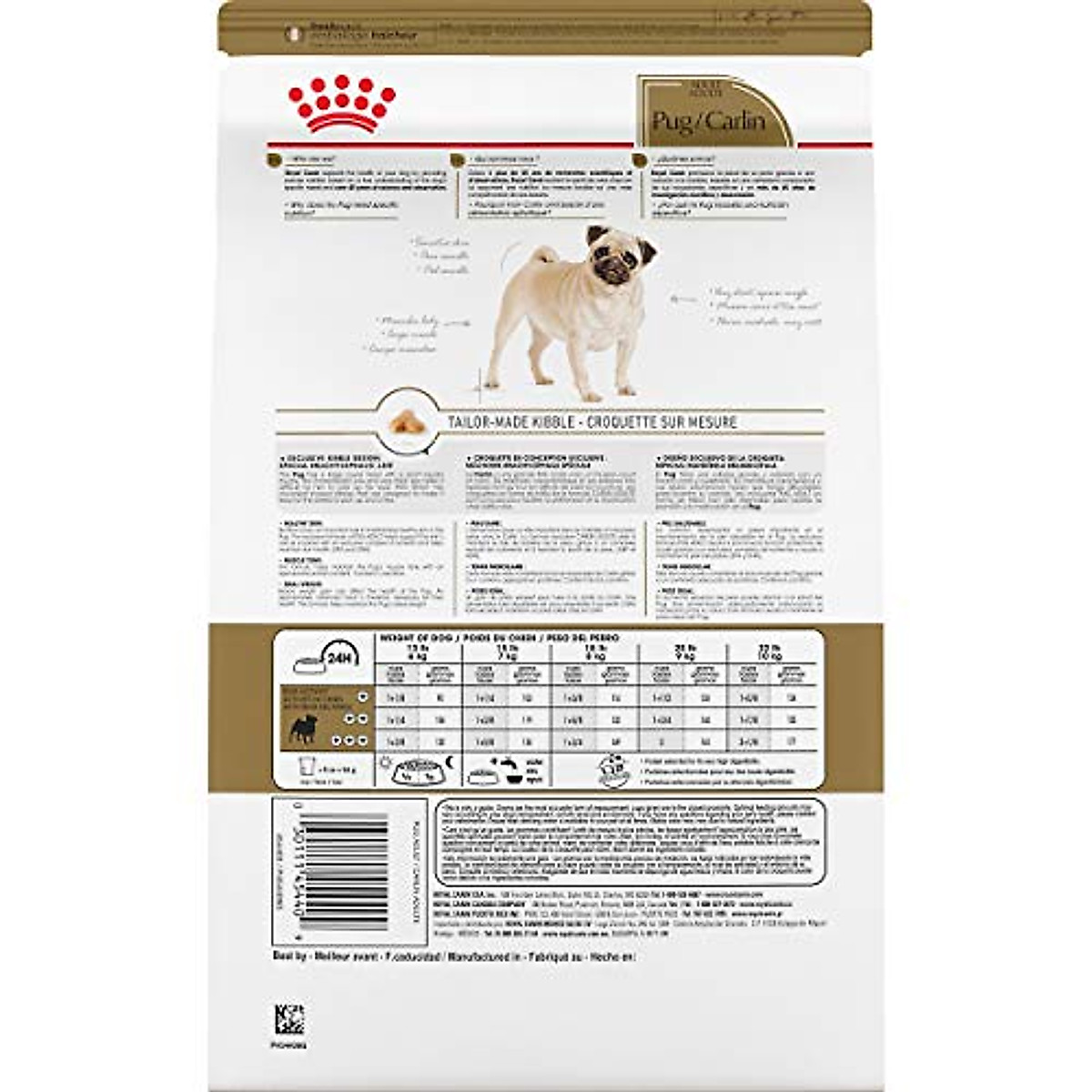 Royal Canin Pug Adult Breed Specific Dry Dog Food, 10 lb bag