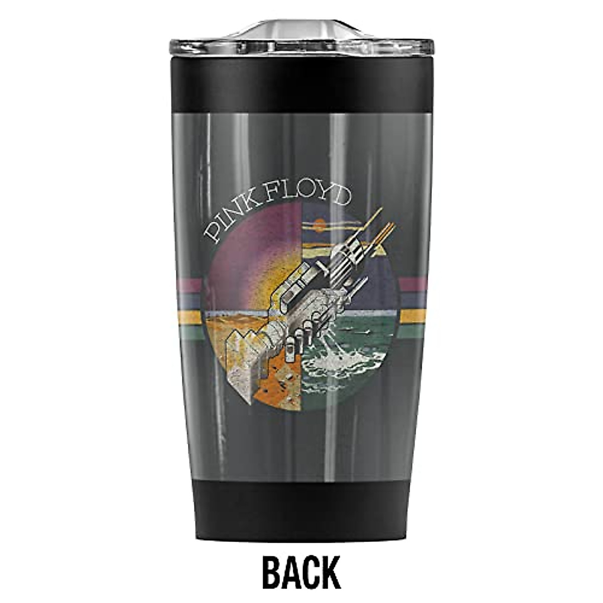 Logovision Pink Floyd Welcome To The Machine Stainless Steel Tumbler 20 oz Coffee Travel Mug/Cup, Vacuum Insulated & Double Wall with Leakproof Sliding Lid | Great for Hot Drinks and Cold Beverages