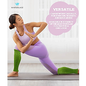 Leg Warmers for Women, 6 Pairs Knee High Cable Knit Warm Thermal Acrylic Winter Sleeve