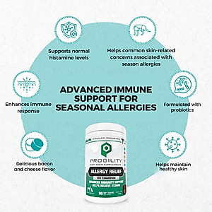 Nootie Progility Allergy & Immune Supplement, Seasonal Allergies Advanced Immune Support Supplement for Dogs, 90 Soft Chews per Container