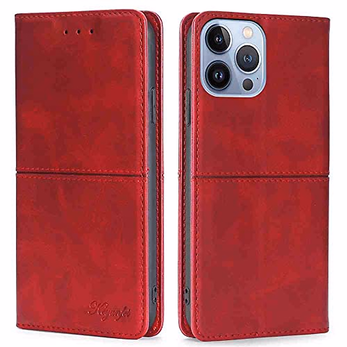 BANLEI2U Phone Cover Wallet Folio Case for Oppo Reno 2, Premium PU Leather Slim Fit Cover for Reno 2, Luxury, Red