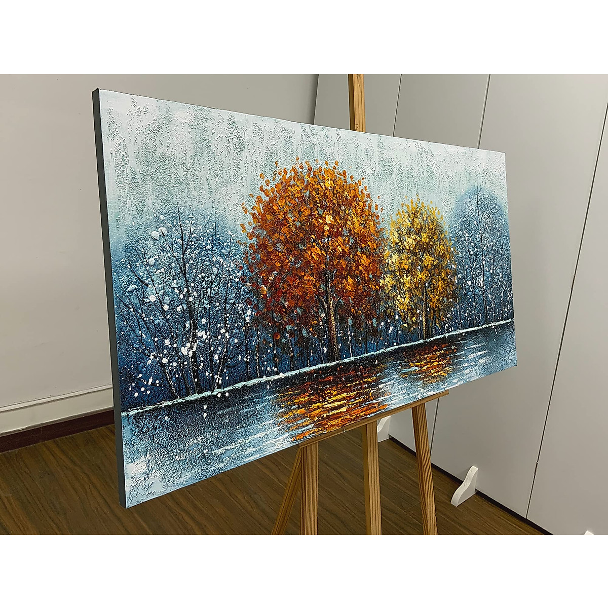 V-inspire Art,24x48 Inch Modern Abstract Hand-Painted Oil Painting Tree Art Wall Art For Living room Bedroom Canvas For Wall Decorations