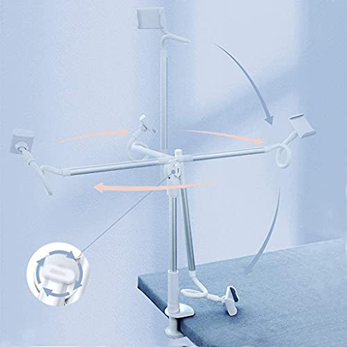 N/A Cell Phone Clip Holder，for Bedroom Desktop Office Bathroom Kitchen, Rotate Freely Lazy Bracket Holder