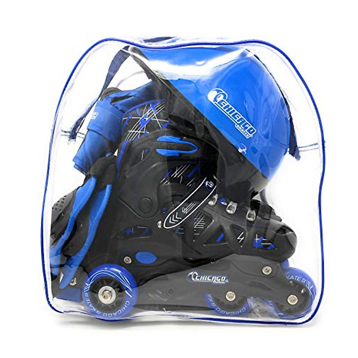 Chicago Skates Training Set Black/Blue MD (1 Little Kid - 4 Big Kid)