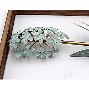 Funerom Metal Flower with Wood Frame Wall Decorations for Living Room(11.8×15.8 inchs)