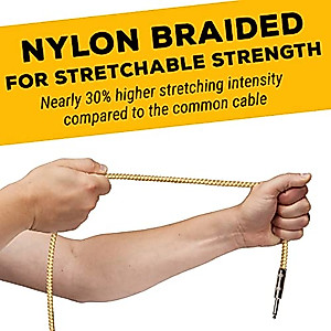 GLS Audio Instrument Cable - 1/4 Inch TS to 1/4 Inch Instrument Cable for Bass/Electric Guitar- Brown/Yellow Braided Tweed, 15ft