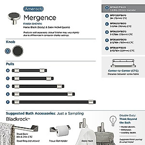Amerock | Cabinet Knob | Matte Black/Satin Nickel | 1-3/8 inch (35 mm) Diameter | Mergence | 1 Pack | Drawer Knob | Cabinet Hardware