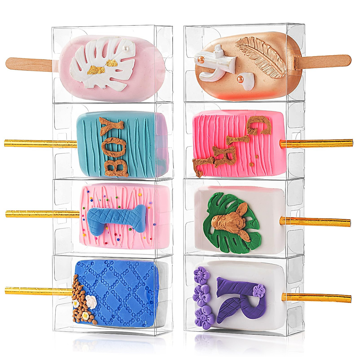 SLShePack 24PCS Rice Krispie Treat Boxes with Hole Cakesickle Boxes Candy Boxes Treat Boxes Party Favors Boxes candy Boxes (3.5"x 2.4"x 1.38")