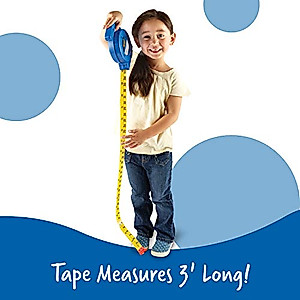 Learning Resources Pretend Play 3" Long Tape Measure - Ages 3+ Kids Measuring Tape, Measuring Tape Retractable, Educational Toys for Kids
