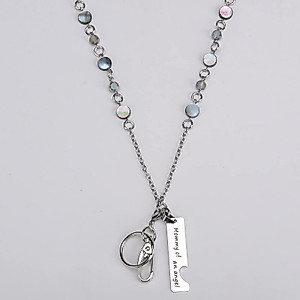 LUXIANDA Beads Necklaces Lanyards with Mommy of an Angel Tag + Daddy of an Angel Keychain, Loss of Baby Memorial Key Chain, Sympathy Gift for Infant Child Loss, Pregnancy Miscarriage Remembrance Gift