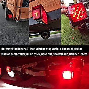 iBrightstar IP68 Waterproof Square LED Trailer Lights Kit - Utility Trailer Accessories with Brake Stop Tail Running License Plate Light for 12V Camper Truck Boat Snowmobile Marine Under 80", DOT