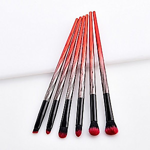 Glitter Brushes for Makeup 6Pcs Pro Makeup Brushes Set Foundation Powder Eyeshadow Eyeliner Lip Brush Tool Natural Hair Brush
