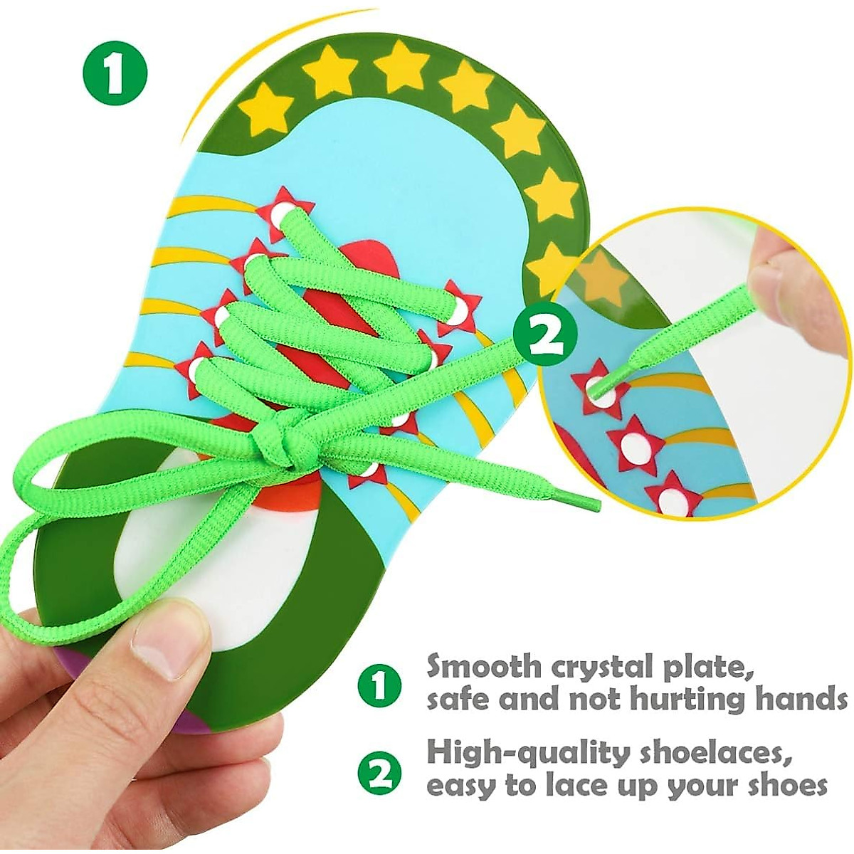 NUOBESTY Shoelace Threading Teaching Toys Learn to Tie Shoelaces Toys Early Educational Toys for Kids Toddlers
