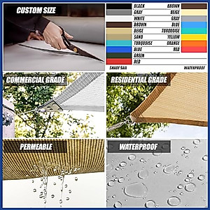 ShadeMart 8' x 14' Brown Rectangle Sun Shade Sail UPF50 Canopy Fabric Cloth Screen smTAPR0814, Water and Air Permeable & UV Resistant, Heavy Duty, Carport Patio Outdoor - (We Customize Size)