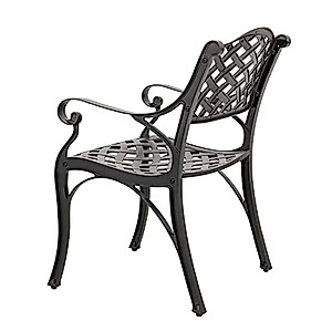 Nuu Garden Patio Dining Chairs Set of 2, Aluminum Outdoor Indoor Patio Chairs with Arms for Garden, Backyard, Porch, Black with Gold Points