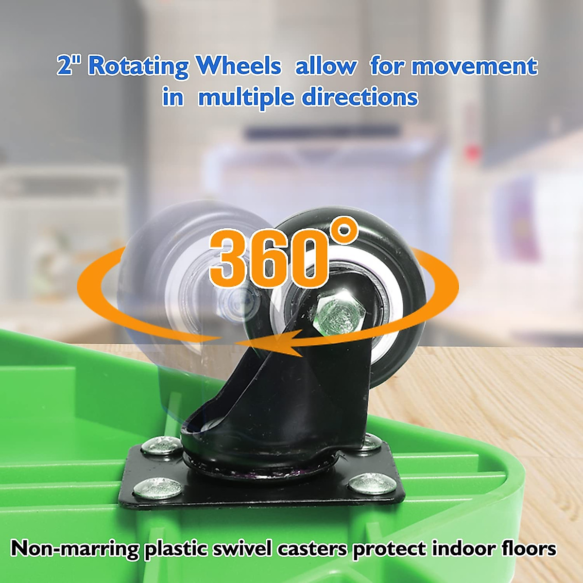 GSE Games & Sports Expert Floor Scooter Board with Handles, Sitting Scooter for Kids Indoor Play Equipment, Fun Scoot Board with Non-Marring Plastic Casters for Children (Green)