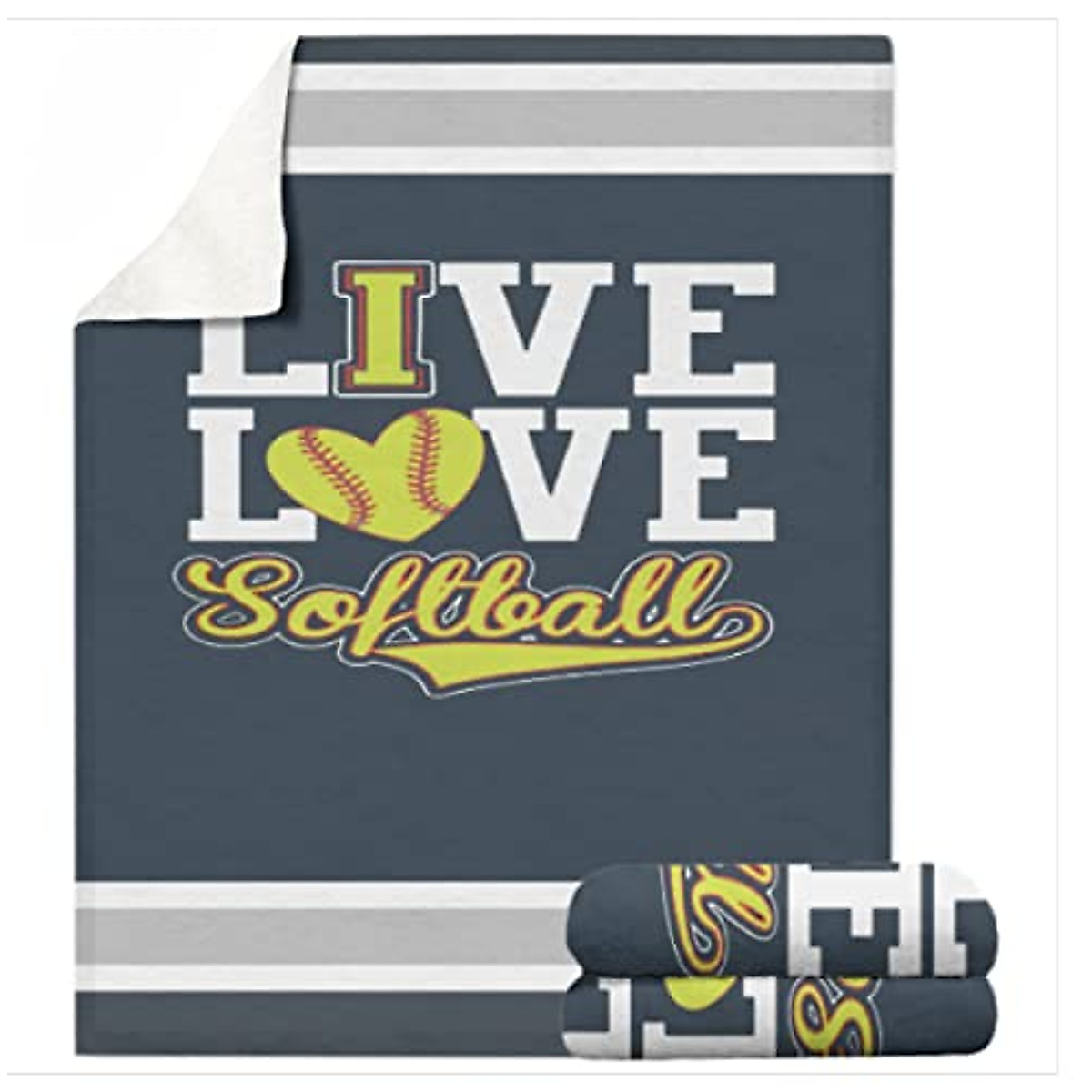 Feim-AO Ive Love - Softball Home Blanket Anti-Static Nap Blanket Luxury Velvet Fleece Blanket Thermal Throw Sleeping Blankets for Sofa Bed Couch