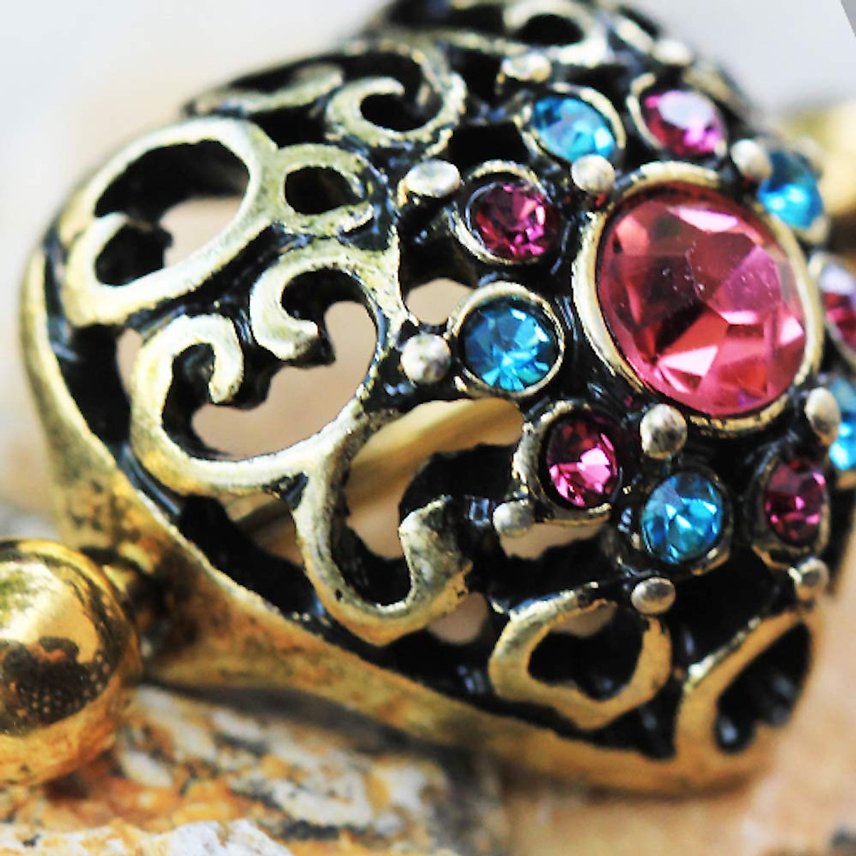 Covet Jewelry Antique Gold Plated Dazzling Heart Dome Shape Nipple Shield