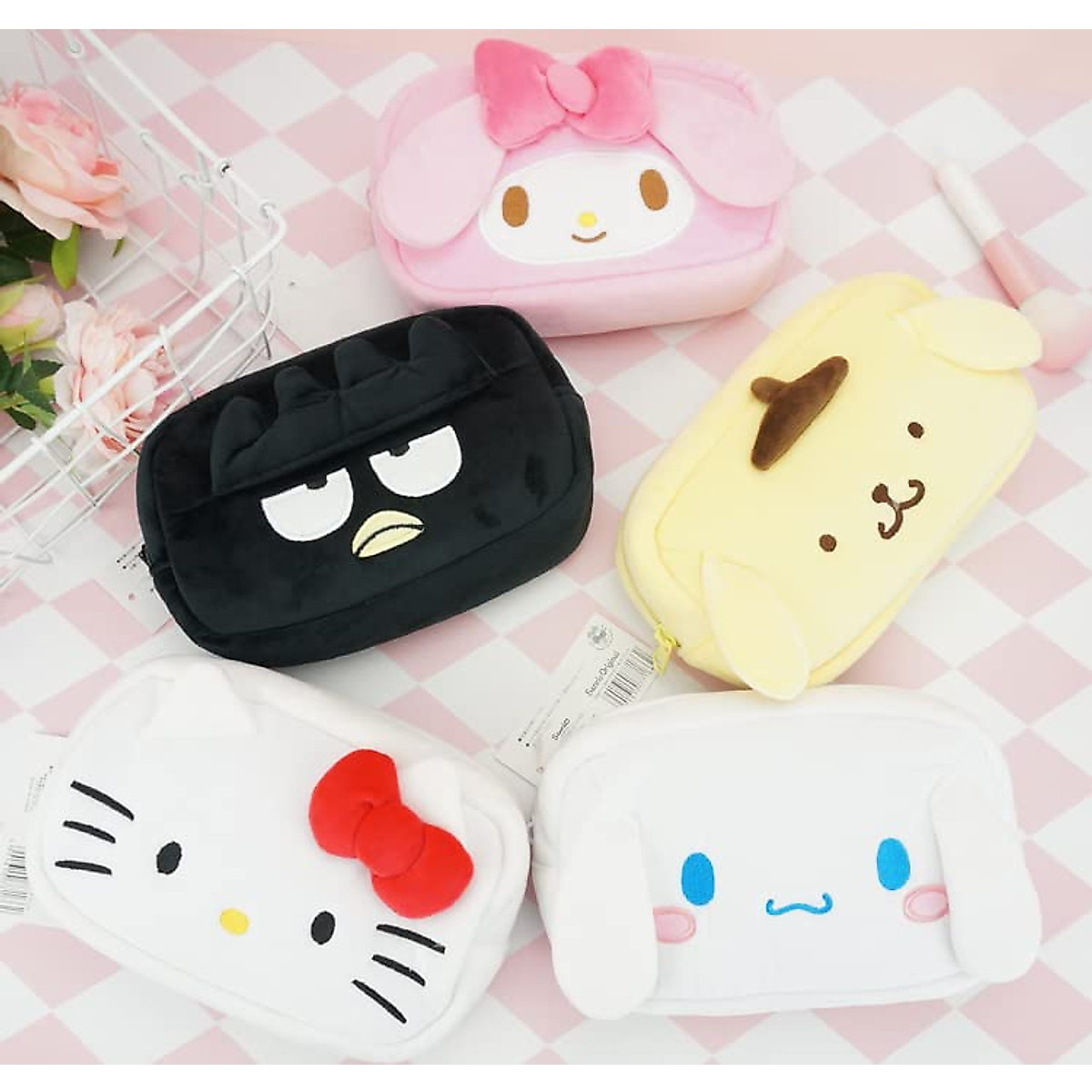 ROFOLO Cute Cosmetic Bag, Cartoon Makeup Bag for Girls, Kawaii Anime Cartoon Capacity bag case for women