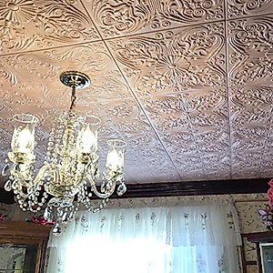 A La Maison Ceilings R139 Spanish Silver Foam Glue-up Ceiling Tile (256 sq. ft./Case), Pack of 96, Plain White