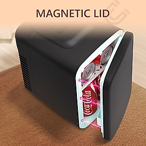 EUHOMY Mini Fridge, 4 Liter/6 Cans Small Refrigerator, Portable Cooler and Warmer for Skin Care, Cosmetics, Beverage, 4L Makeup Mini Fridge for Bedroom, Car(Black)