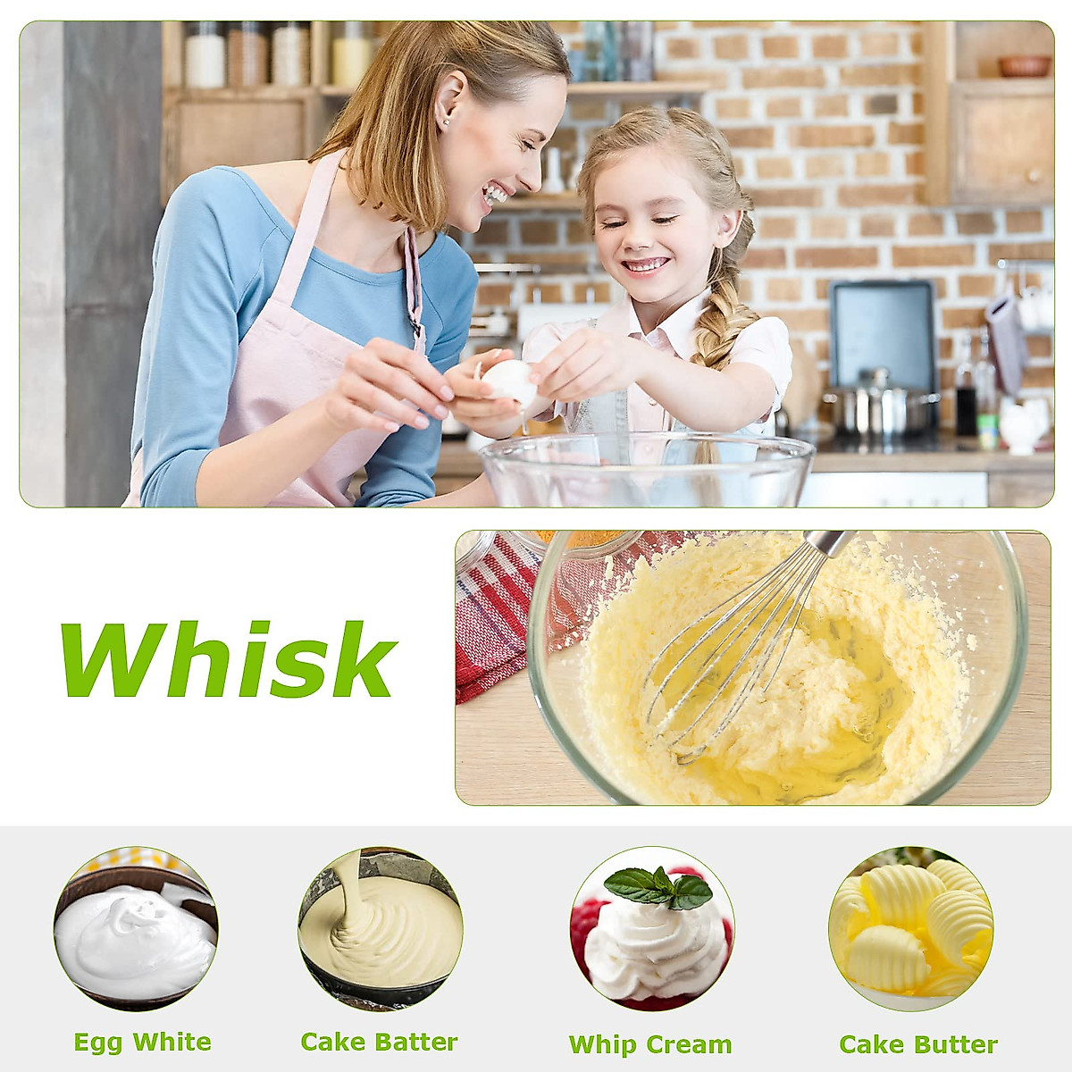 20-Speed Immersion Hand Blender with Whisk for Smoothies Puree Baby Food, and Milk Frother Handheld for Coffee-Bundle