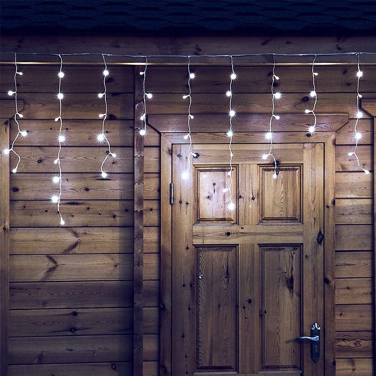 gresonic LED Icicle Lights 32.8Ft 400 LEDs with 80 Drops Waterproof Outside Christmas Lights Fairy String Lights Bedroom Patio Yard Garden Wedding Party Holiday Wall(Cool White)