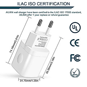 European Travel Plug Block, Wall Charger Power Adapter for Europe Adaptor, 2.1A Dual Port USB Cube Fast Charging Box Base Brick for iPhone 13 Pro Max 12 11 XR XS X/8/7, US American to Europe Converter