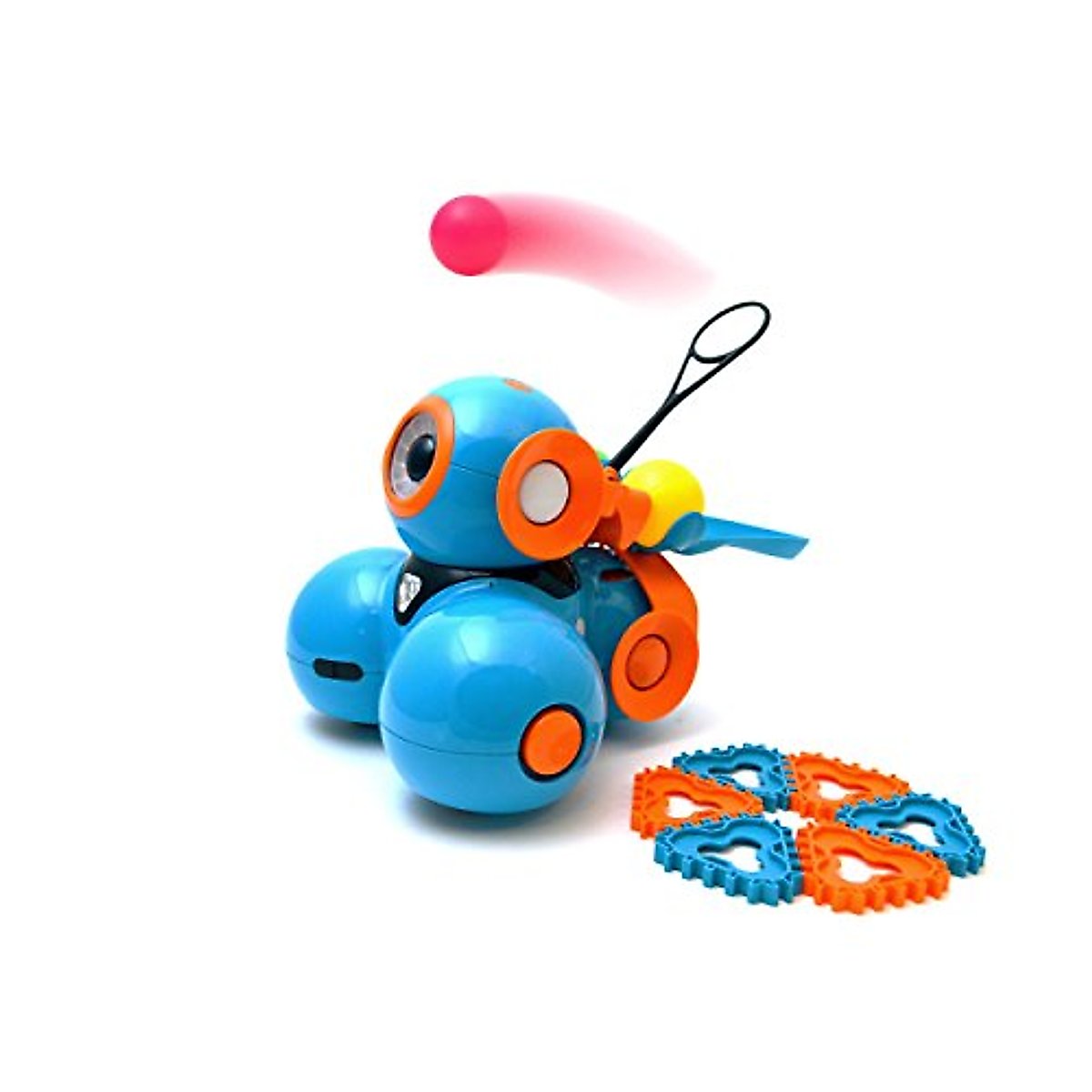 Wonder Workshop Dash Robot Wonder Pack – Coding Educational Bundle for Kids 6+ – Free STEM Apps with Instructional Videos - Launcher Toy, Sketch Kit Drawing, Gripper Building