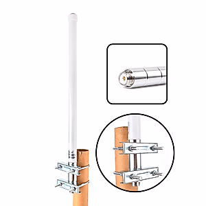 HYS TC-40UV Dual Band VHF UHF 2meter 70cm 144/430Mhz 2.5dBi 100W 15.7inch Fiberglass Outdoor Base Antenna with SO239 (UHF Female) Connector For ICOM Yaesu Midland Motorola Mobile Ham Radio Transceiver