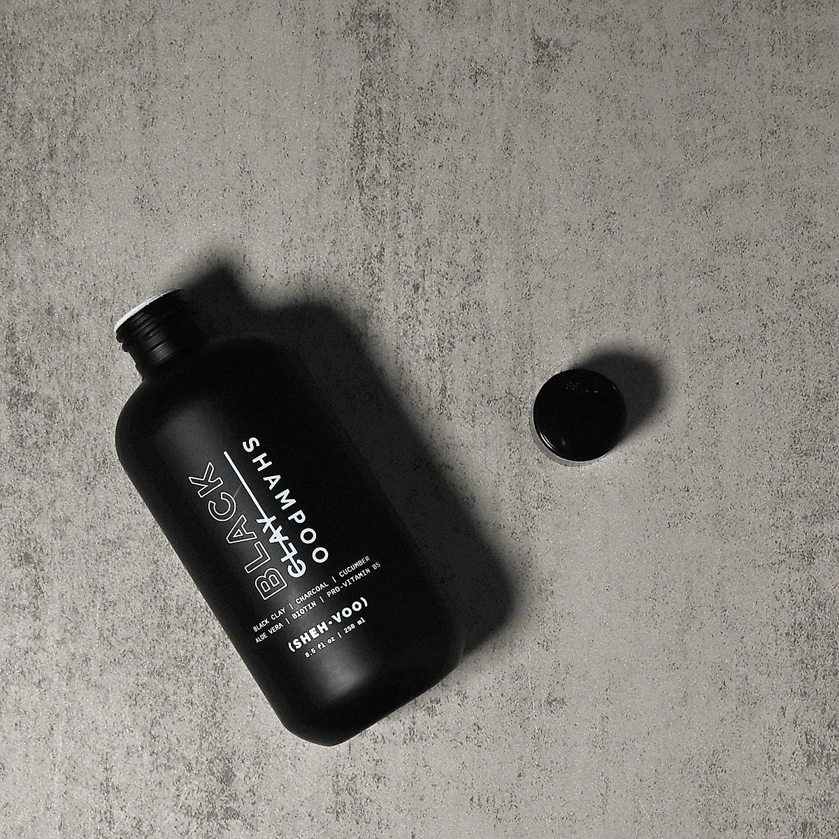 (SHEH•VOO) Black Clay Shampoo - Hair Thickening Shampoo with Biotin (8.5 fl oz)