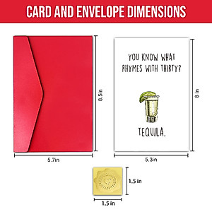 GYYsweetus Funny Tequila 30th Birthday Card, Hilarious 30 Year Old Birthday Gift for Him Her, Turning Thirty Bday Card for Sister Brother Coworker Best Friend