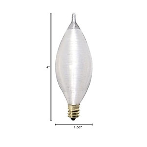 Bulbrite 40C11S 40 Watt Incandescent Spunlite C11 Chandelier Bulb Candelabra Base Satin 25 Ct