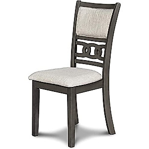 New Classic Furniture Gia Drop Leaf Dining Table with Two Chairs, 42-Inch, Gray