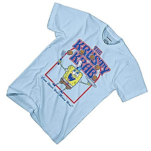 Spongebob Squarepants Mens' The Krusty Krab Come Spend Your Money T-Shirt, Small Light Blue