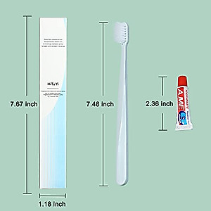 HiTuYi Manual Disposable Toothbrush Hotel Toothbrush Soft Bristle Travel with Toothpaste Individually Wrapped Paper Box 30pcs per Case