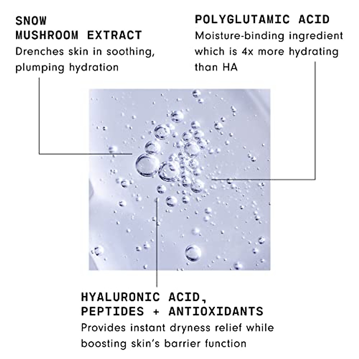 Versed Moisture Maker Hydrating Hyaluronic Serum - Lightweight Face Serum for Dry Skin, Moisturizing Polyglutamic Acid + Snow Mushroom Extract for Soothing, Plumping Hydration Day & Night (1oz)