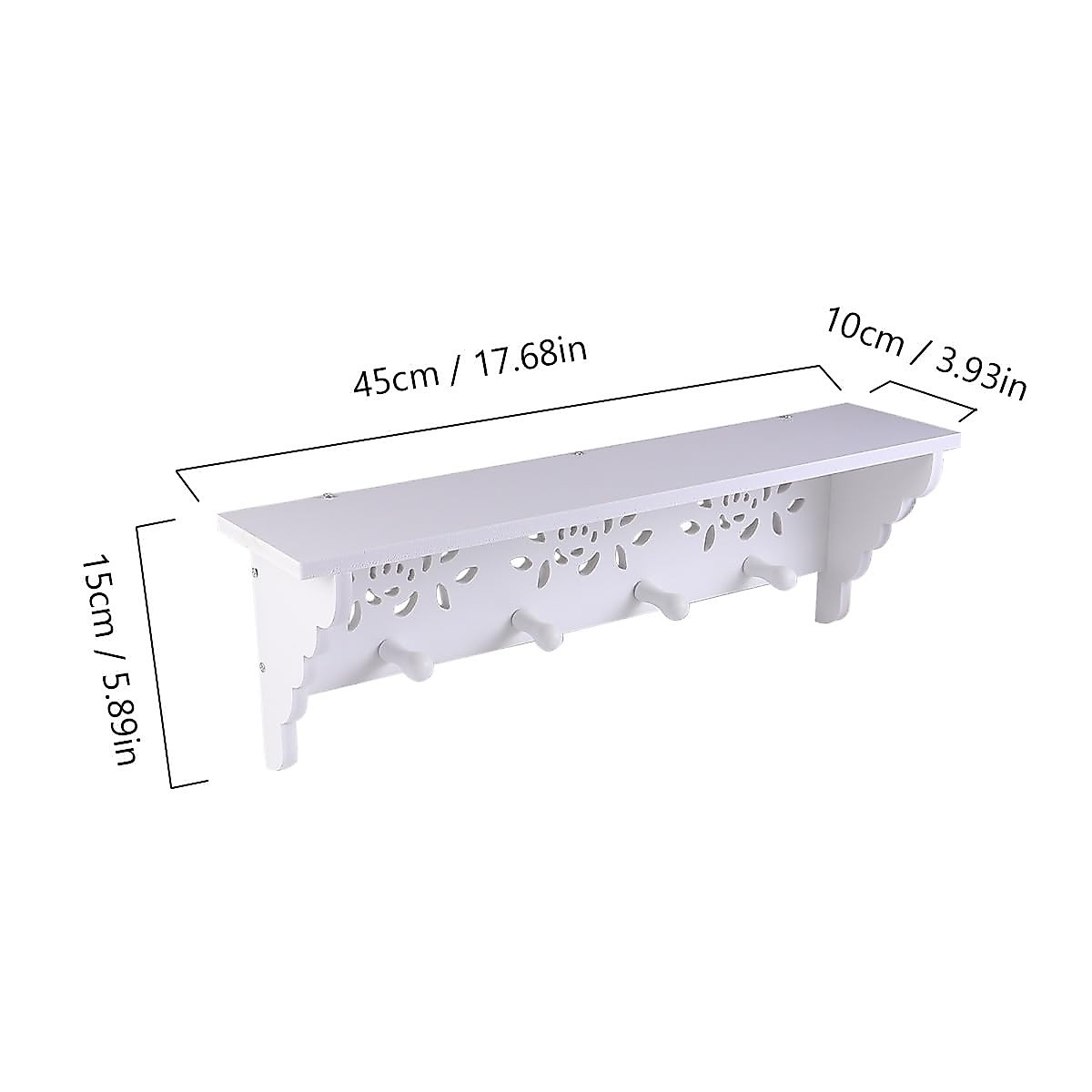 ABOOFAN Wall Mount Shelves 1pc Coat Hanger White Shelves White Shelf Wall Mounted Key Holder Hooks with Coat Hooks Floating Shelves Wall Mounted Clothing Rack with Hook PVC Hook up