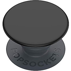 PopSockets : PopGrip Basic - Extendable Base and Grip for Smartphones and Tablets [Top Not Replaceable] - Black