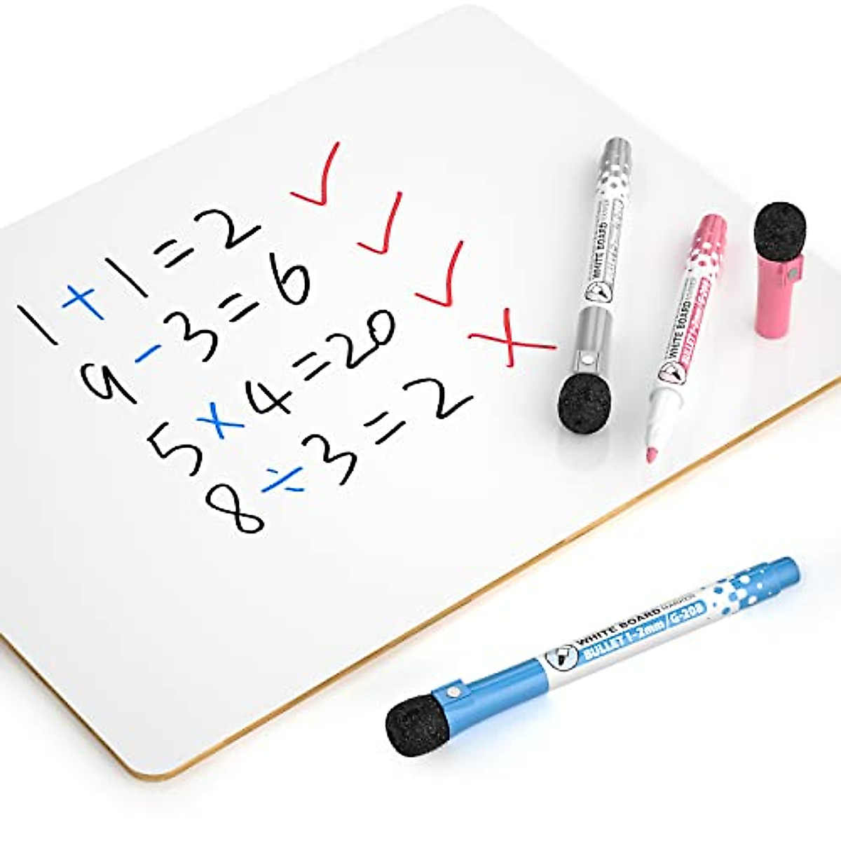 Nicpro 12 x 16 inches Lapboard Small Dry Erase Lap Board Double Sided with 3 Water-Based Pens Learning Mini Whiteboard Portable for Kid Student and Classroom Use