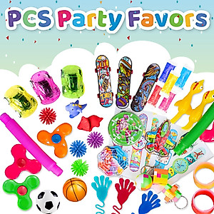 Party Favors Goodie Bags for kids, Toy Assortment Carnival Prizes Classroom Rewards, Pinata Filler for Holiday Birthday Party, Squishy Toys, Fidget Spinners, Pop Tube, Wacky Track