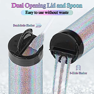 Fine Holographic Glitter Iridescent Silver Glitter Powder, Multipurpose Laser Silver Fine Glitter Bulk Makeup Glitter Metallic Resin Glitter for Tumblers Slime Craft Nail Body Face Hair (7.05oz,200g)
