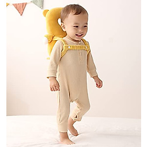 Feidoog Baby Head Protector Cushion Backpack with 3 Baby Knee Pads for Walking & Crawling,Beige