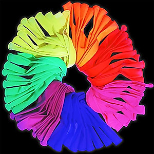 13 Inches Colored Neon Balloons UV Neon Party Decorations Glow in the Dark Party Supplies Glow Balloons Black Light Fluorescent Latex Neon Balloons Kids Birthday Party Decoration(60 Pack)…