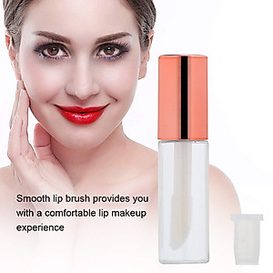 YIPINER Case of 90 packs, Empty Plastic Clear Lip Gloss Tubes Lip Balm Bottle Container Rose Gold Transparent 1.2ML Makeup Tool for Women (90 pcs, Rose Gold)