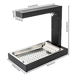French Fry Warmer Commercial Heat Lamp for Chickens Stainless Steel Food Heat Light Warming Dump Station Food Warmer for Chips Churros Fried Food