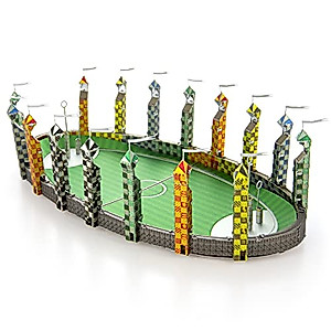 Fascinations Metal Earth Harry Potter Quidditch Pitch 3D Metal Model Kit Bundle with Tweezers