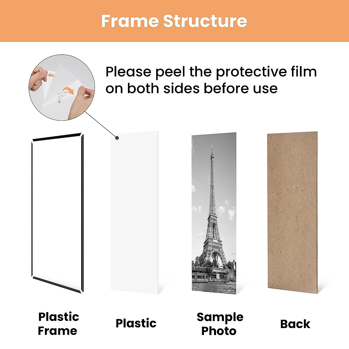 upsimples 16x24 Picture Frame Black 3 Pack, Scratch-Proof Poster Frames 16 x 24 for Photo Gallery - Slide-In Strips, Horizontal or Vertical Wall Mounting