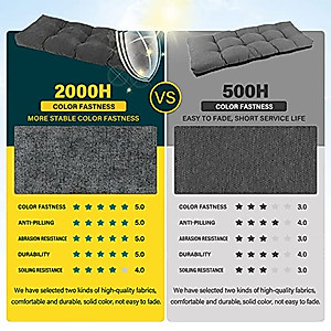 mudilun Bench Cushion,Indoor Anti-Slip Patio Seat Cushion, Kitchen Furniture Chair Cushions for Floating Windows, Rocking Chairs, Dining (36x14x4, 【Chenille】 Drak Grey)