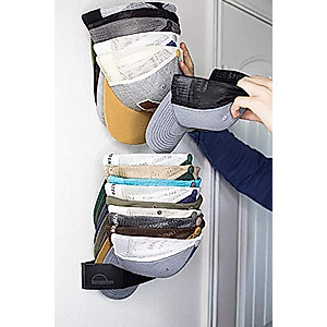 Dome Dock The ORIGINAL American, patented, Wall Mount Hat Rack 20 Ball Cap Storage. Compact Hat Organization System. Made and Shipped in USA. (Single, Black)